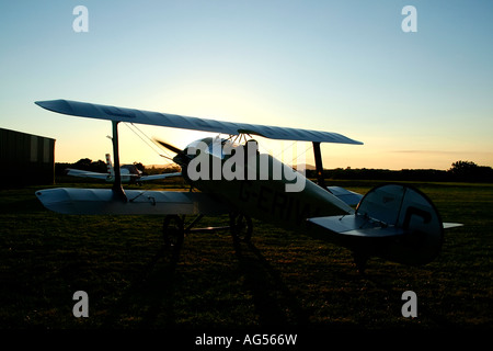 small homebuilt Flitzer biplane against evening sky Stock Photo - Alamy