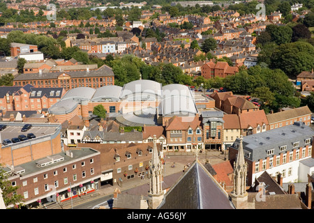 aerial view of Worcester city centre, Worcestershire, UK Stock Photo ...
