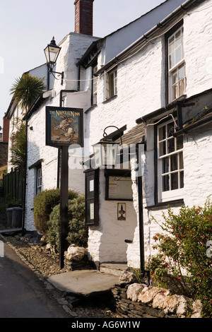 UK Cornwall Boscastle Upper Town High Street the Napoleon Inn Stock ...