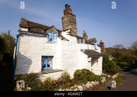 UK Cornwall Boscastle Upper Town High Street the Napoleon Inn Stock ...