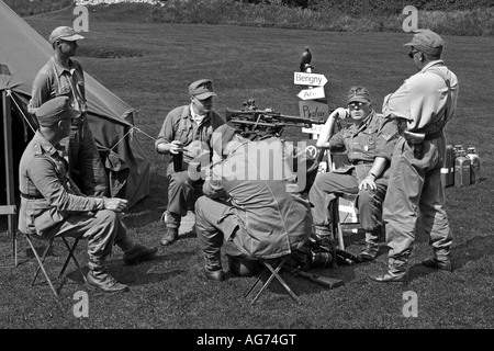 WW2 era German infantry soldiers on Parade in Normandy France 1944 ...