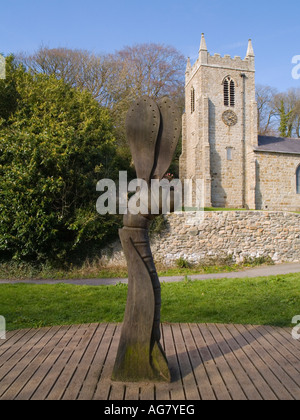 A Carved wooden sculpture of a dragonfly at North Yorkshire Moors ...