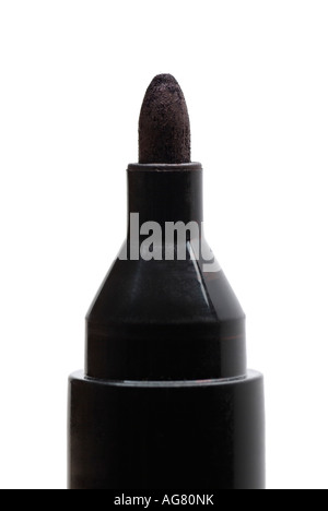 Close up shot of black marker tip over a white background Stock Photo ...