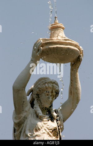 Alabama Marengo County,Demopolis,public square fountain,classical woman ...