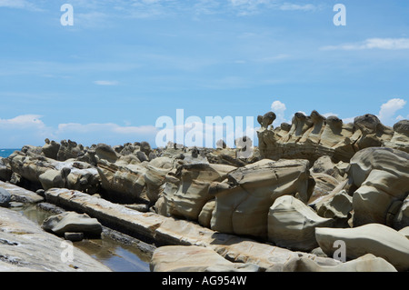 Rock formations on a landscape at Siao Yeliou, Taiwan Stock Photo - Alamy
