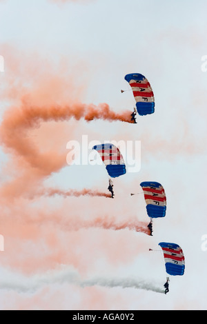 The British Armys Red Devils Parachute Display Team in action at the ...