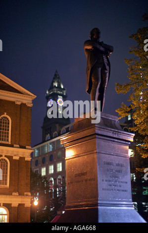 A statue of Samuel Adams statesman and Founding Father stands in Stock ...
