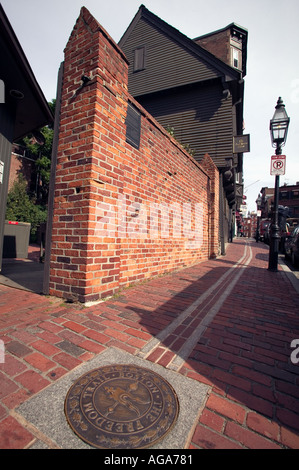 Freedom Trail Marker, North End District, Boston, Massachusetts, USA ...