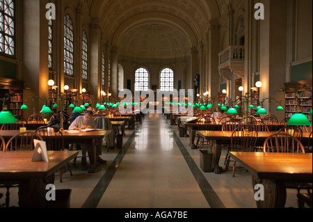 Bates Hall reading room in Boston Public Library at Copley Square ...