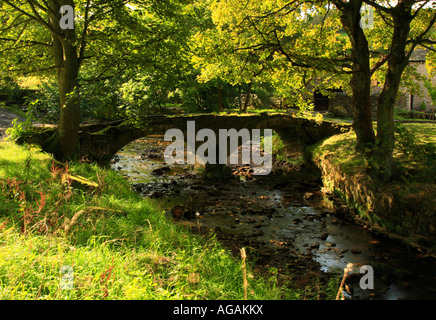 Ancient Packhorse Bridge, Wycoller, Colne, Lancashire, England, UK ...