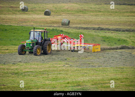 Haymaking at the end of summer in Auvergne France Stock Photo - Alamy
