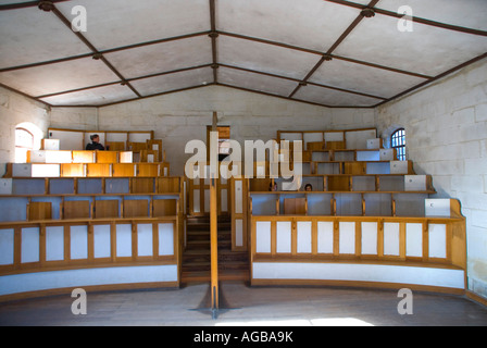 Segregated convict seating in the prison chapel, at the Port Arthur ...