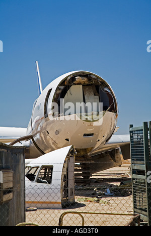 Airplane being scrapped and dismantled for parts. 747-400 of Corsair ...