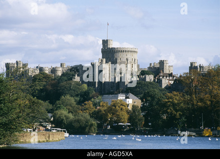 Windsor Castle from across the River Thames, Berkshire, England Stock ...