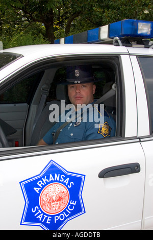 Arkansas State Police trooper and patrol car in Ozark, Arkansas Stock ...