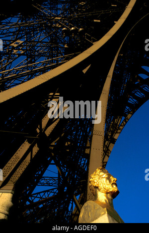 Paris, Eiffel Tower, Tour Eiffel, bust of Gustav Eiffel, France Stock Photo - Alamy
