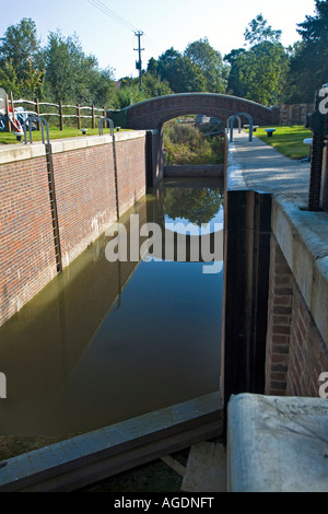 New lock on the Wey Arun Canal built during 2007 near Alfold Surrey ...