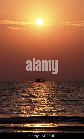 View over red sea,boat travelling in background, blue sky Stock Photo ...