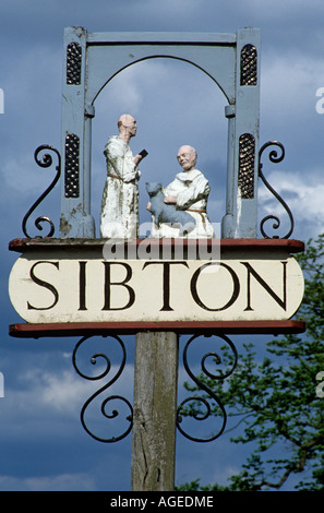 Sibton village sign Suffolk England Stock Photo - Alamy