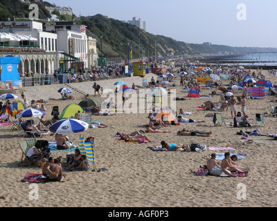 bournemouth seaside town busy beach summer in dorset southern england ...