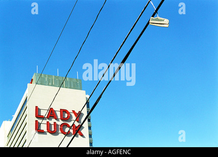 Lady Luck sign in Las Vegas Nevada Stock Photo - Alamy
