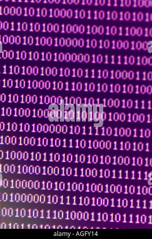 0101 binary code on a computer screen dsca 9010a Stock Photo - Alamy
