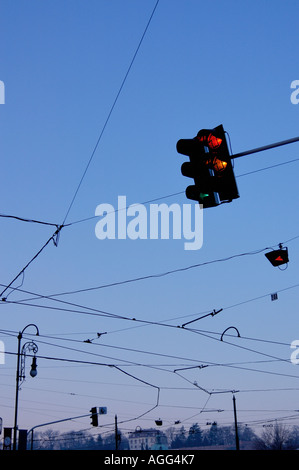 electrical wires for trams, Prague, Czech Republic Stock Photo - Alamy
