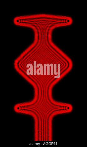 diffraction of red helium-neon laser light round the tip of a needle ...