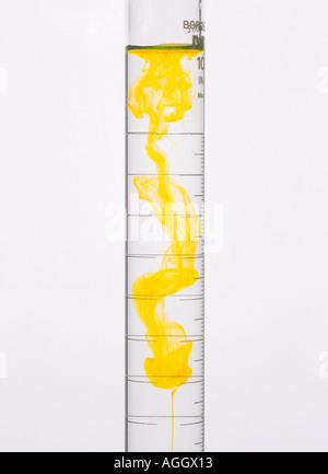 A measuring cylinder with a dye diffusing through water Stock Photo - Alamy