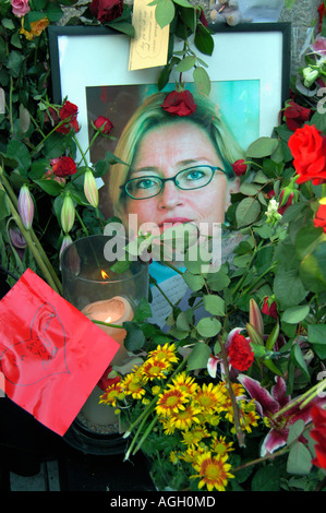 Picture of Anna Lindh, the Swedish Foreign Minister, at the church in ...