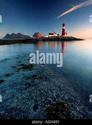 Tranøy lighthouse, Hamarøy in Nordland Stock Photo - Alamy