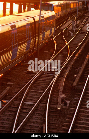 commuter train and railroad tracks, Stockholm, Sweden Stock Photo - Alamy