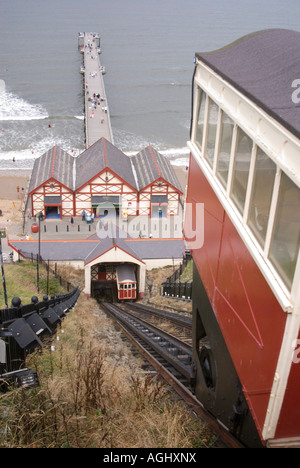 Saltburn's Victorian water powered cliff lifts Stock Photo - Alamy