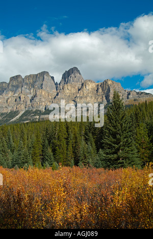 Monolithic Castle Mountain from Bow Valley Parkway Banff National Park ...