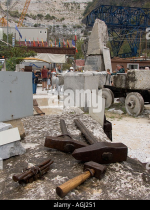 Tools at marble quarry museum Carrara Italy Carrara marble region of ...