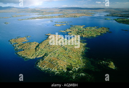 Kilkieran Bay, Connemara, County Galway, Ireland. Northeast over the ...