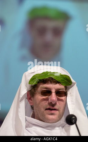 Bard Twm Morris on stage at the National Eisteddfod of Wales in Newport ...