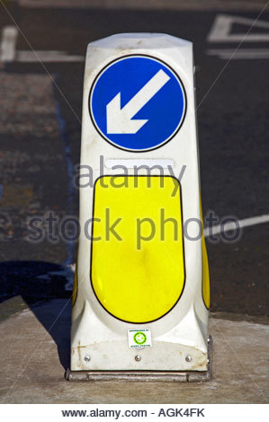 Keep Left Road Traffic Bollard uk Sign Signs Stock Photo: 22978132 - Alamy