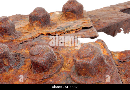 Iron struts and bolted plate severely rusted Stock Photo - Alamy