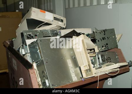 Dumpster full of scrapped computers Stock Photo - Alamy
