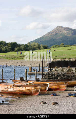 Crow Park lakeside green space in Keswick Cumbria UK Lake District with ...