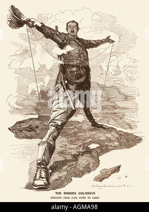 The Rhodes Colossus, British cartoon about Cecil Rhodes to build a ...