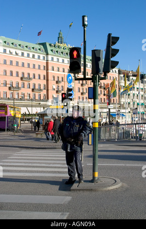Pedestrian crossing in Stockholm Stock Photo - Alamy