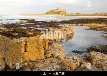 Bamber Castle Northumberland England in the late afternoon sun as seen ...