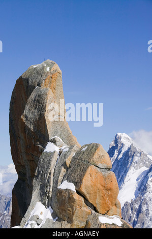 Snow field,Aiguille du Midi in the distance (1979 Stock Photo - Alamy