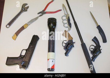 Illegal weapons seized by Cumbria Police, UK Stock Photo - Alamy