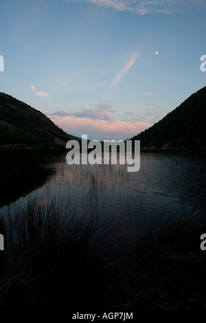 The Tarn at dusk in Acadia National Park Maine USA Stock Photo - Alamy