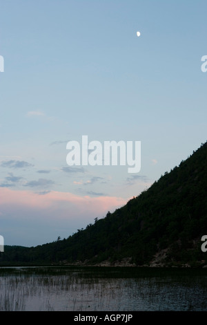 A glacial tarn pond known as The Tarn at dusk in Maine s Acadia ...
