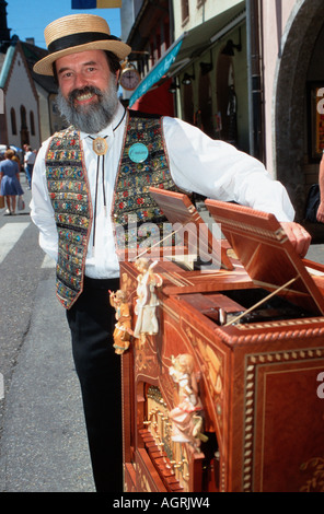 Barrel organ player, Black Forest, customs, folklore, custums ...