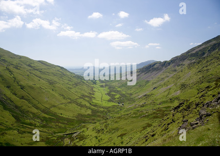 Croesor valley from the path to Knicht mountain above Croesor village ...